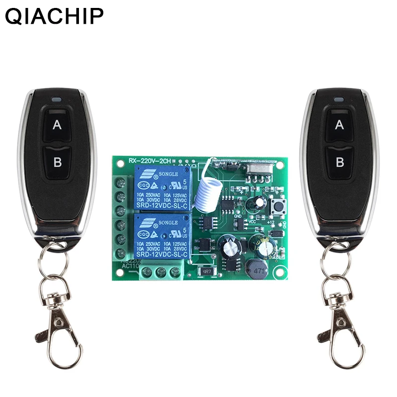 QIACHIP 433Mhz Universal Wireless Remote Control Switch AC 85V 110V ...