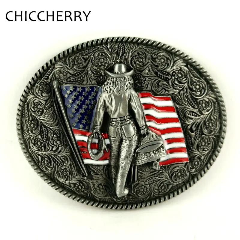 Cool Male Accessories Vintage Floral American Flag Belt Buckles Metal ...