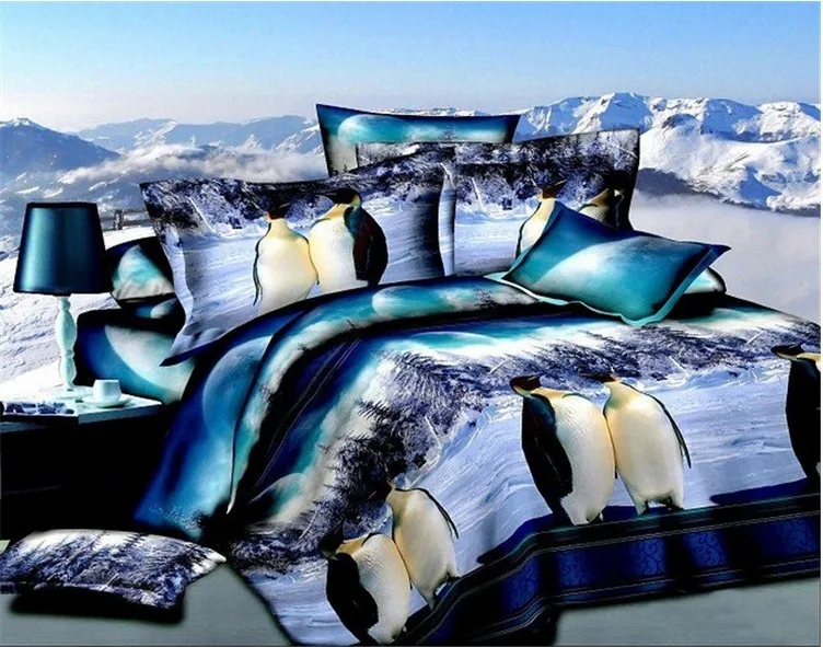 Penguin quilt covers 3D bedding set duvet full queen size double ...
