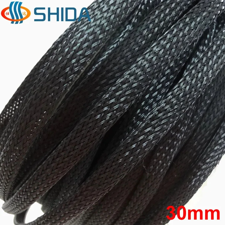 High Density 30 Mm Diameter 5 Meters Expandable Cable Braided Sleeving ...