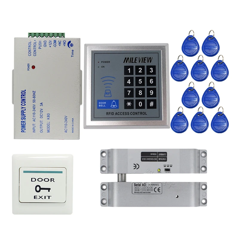 MILEVIEW Rfid Code Keypad Door Access Control System Kit Set + Electric ...