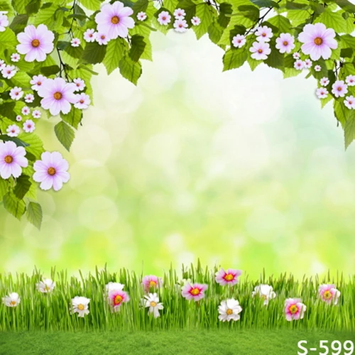 5x7FT Vinyl spring flowers Thin Vinyl Backdrops Computer Printed ...