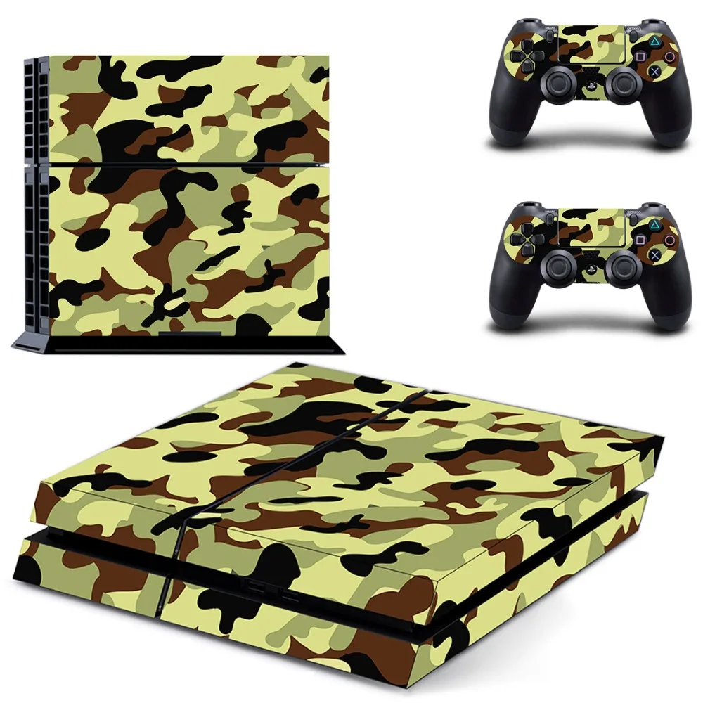 Camouflage Skin Sticker for PlayStation 4 Console and 2 Controllers ...