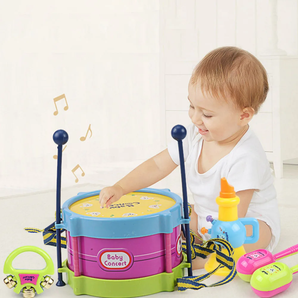 5pcs/set Musical Instrument Kids Music Toys Roll Drum Musical ...