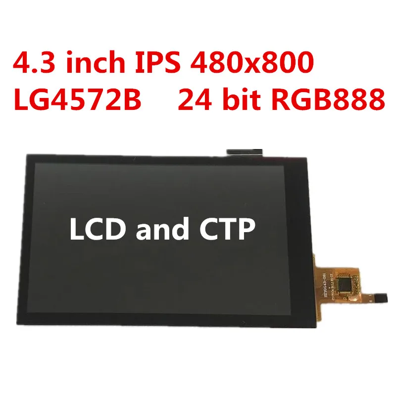 480*800 IPS 4.3 inch TFT LCD display screen module LG4572B drive IC Capacitive Resistive touch ...
