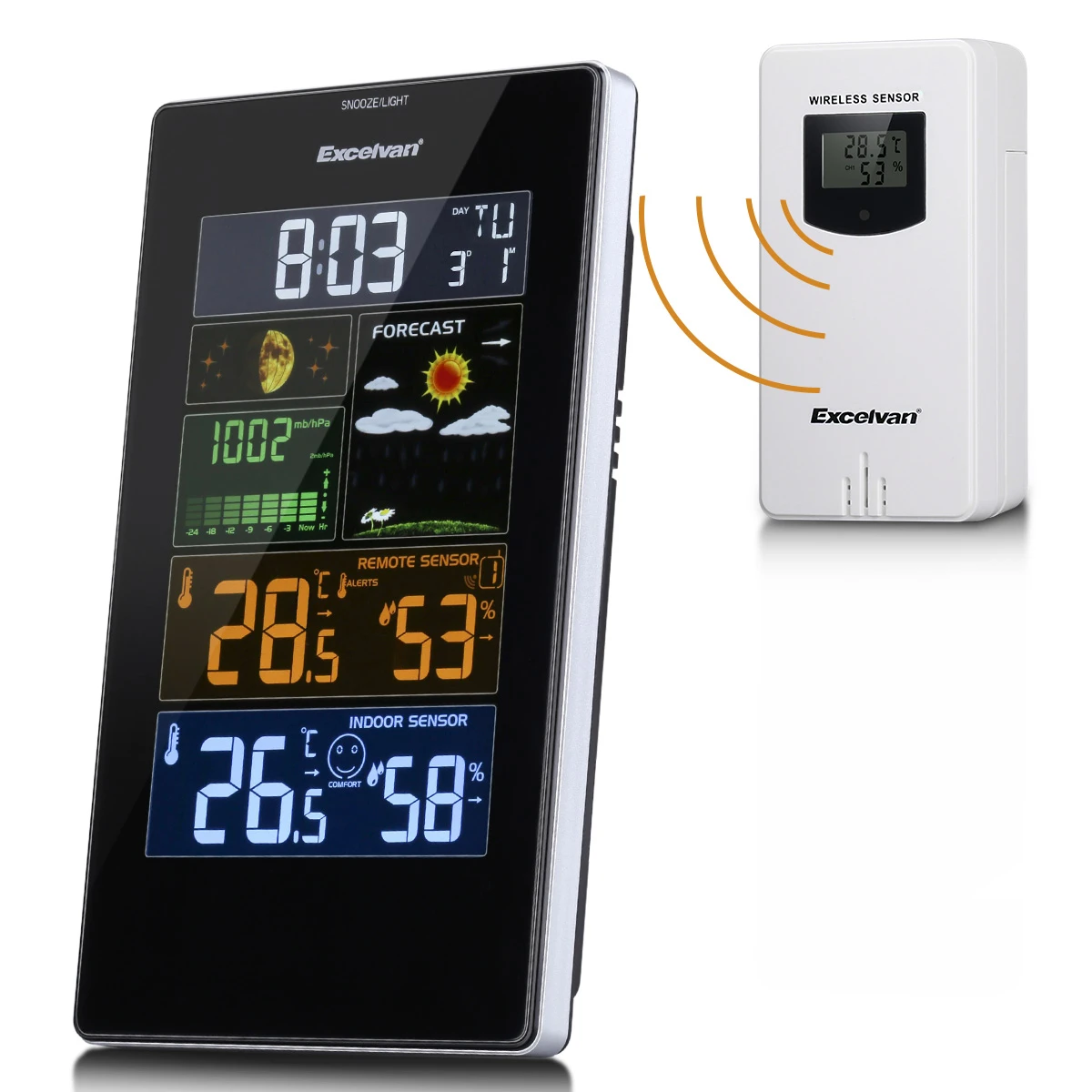 Excelvan Wireless Color Digital Weather Station Meteo Weather Forecast ...