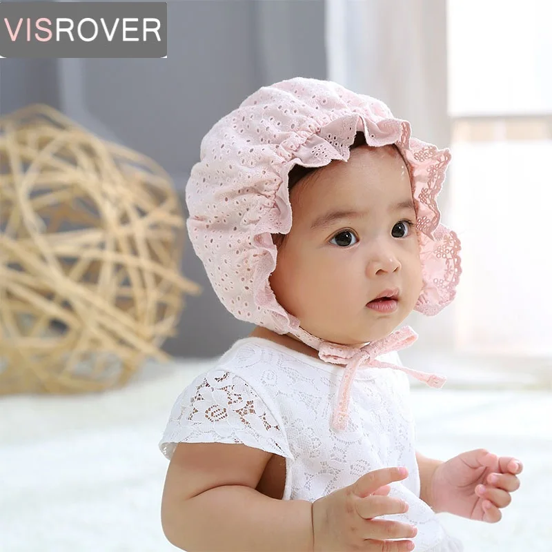 VISROVER Spring Newborn Baby Summer Sweet Lace up Beanie Cotton Bonnet ...