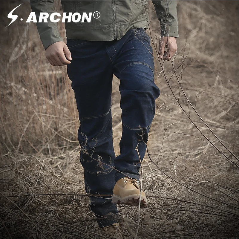 New IX5 SWAT Military Style Cargo Jeans Men Casual Motorcycle Denim ...