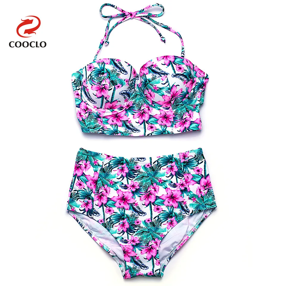 Cooclo Bikini 2019 Hot Sale High Waist Sexy Bikini Set Bandeau Top