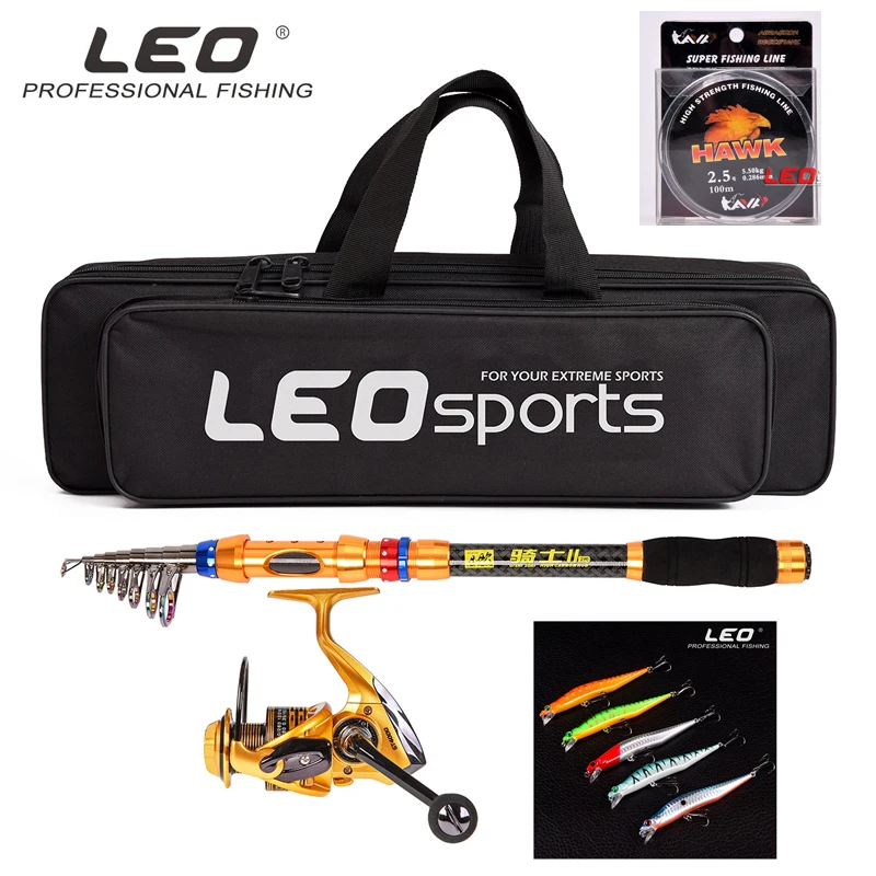 1.8/2.1/2.4/2.7/3.0/3.6 m Telescópica Vara De Pesca Reel Combo Kit ...