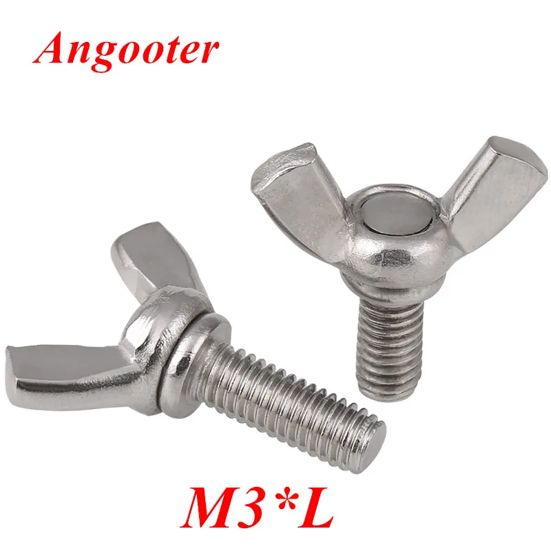 50pcs-M3-Wing-Bolts-DIN316-304-Stainless-steel-Thumb-Butterfly-Hand ...