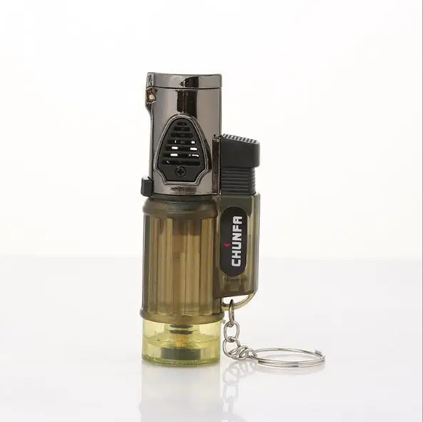 Three head flare gas lighter three fire creative metal small spray gun ...