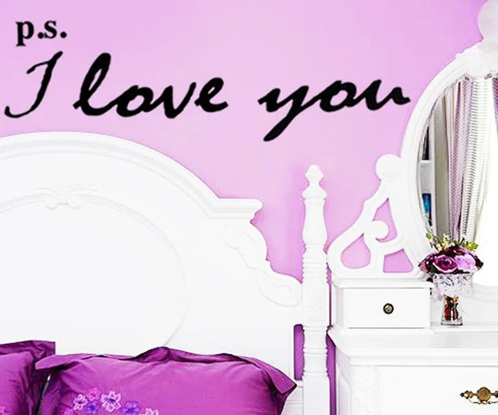 PS I Love You Quote Wallpapers Removable Wall Stickers Decorative Wall ...