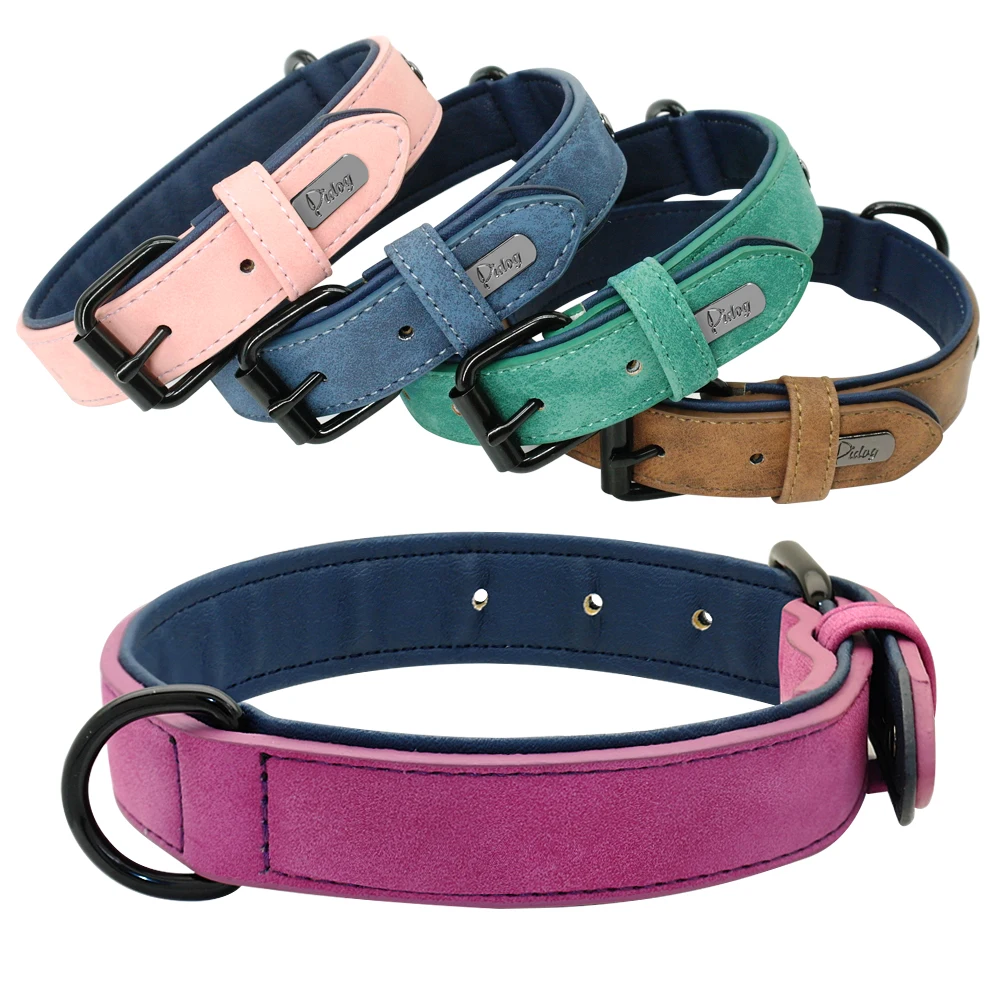 Genuine Leather Large Dog Collar Padded Durable Dog Collars Real ... Genuine Leather Large Dog Collar Padded Durable Dog Collars Real ...