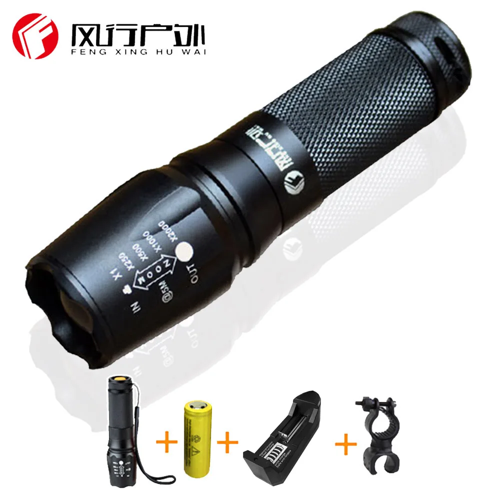 LED flashlight Tactical Flashlight 5000 Lumens CREE XM L2 Zoomable 5 ...