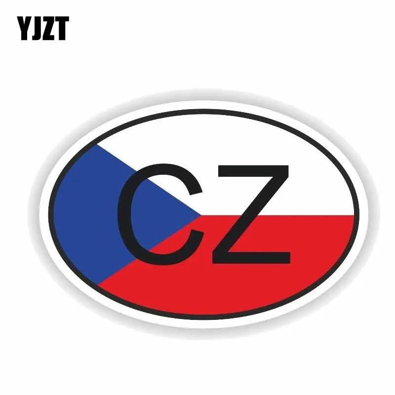 YJZT 13 5CM 9 1CM Creative Czech Republic CZ Country Code Reflective YJZT 13 5CM 9 1CM Creative Czech Republic CZ Country Code Reflective