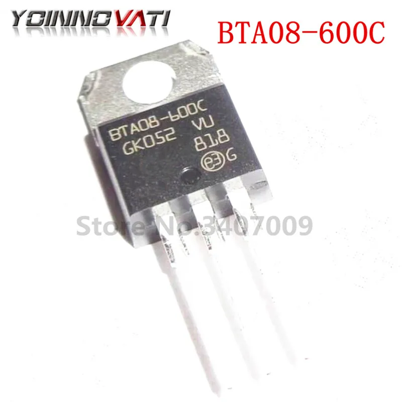 100pcs Bta08-600c To-220 Bta08-600 Bta08 Triac 8 Amp 600 Volt New ...