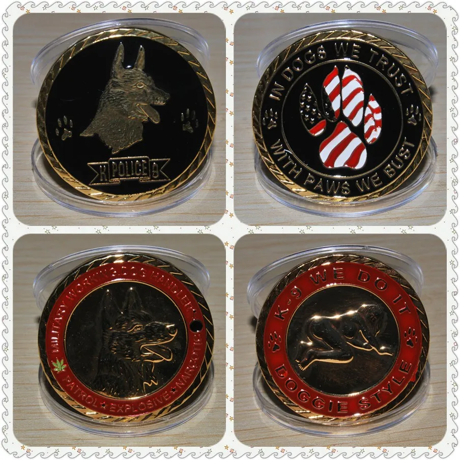 Free Shipping Mix 20pcs/lot, K9 Handler Challenge Coin WORKING DOG K9 ...