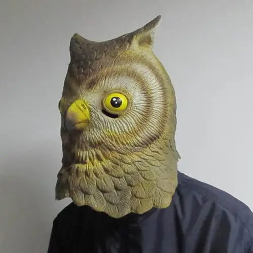 Creepy Animal Head Mask Owl Prop Cosplay For Halloween Party Latex ...