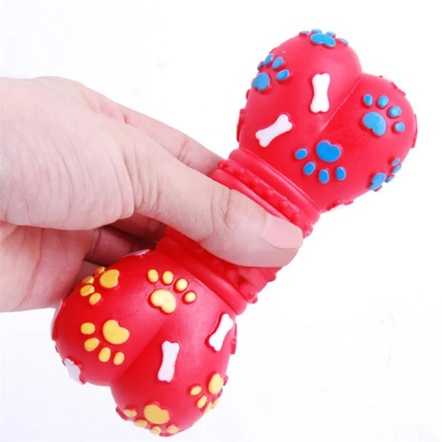 New Rubber Dogs Toys 1pc Fun Pet Dog Cute Color Rubber Bones Molar ...