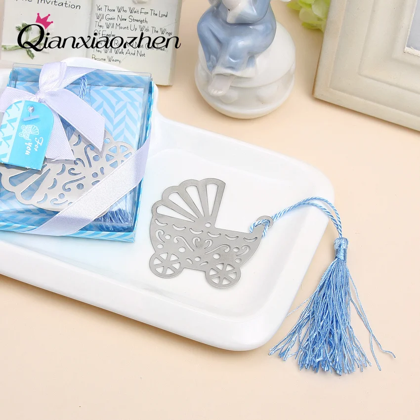 10pcs-Blue-Pink-Baby-Carriage-Bookmark-Wedding-Favors-And-Gifts ...