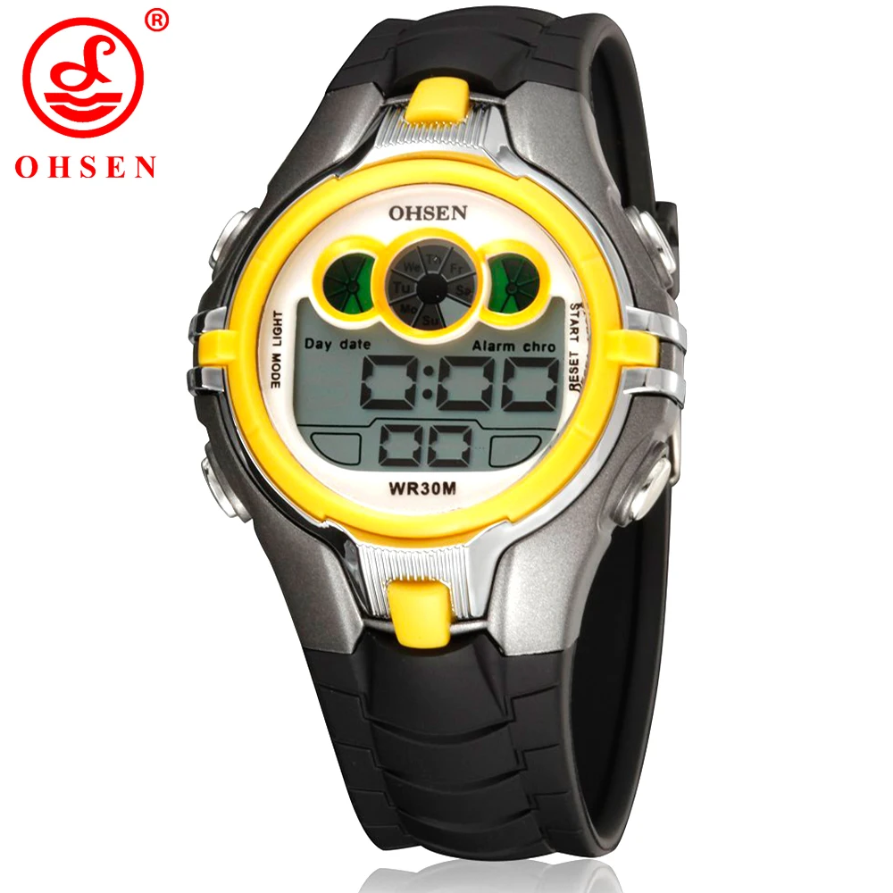 OHSEN Boys Girls Kids Sport Watch Waterproof Yellow Electronic ...