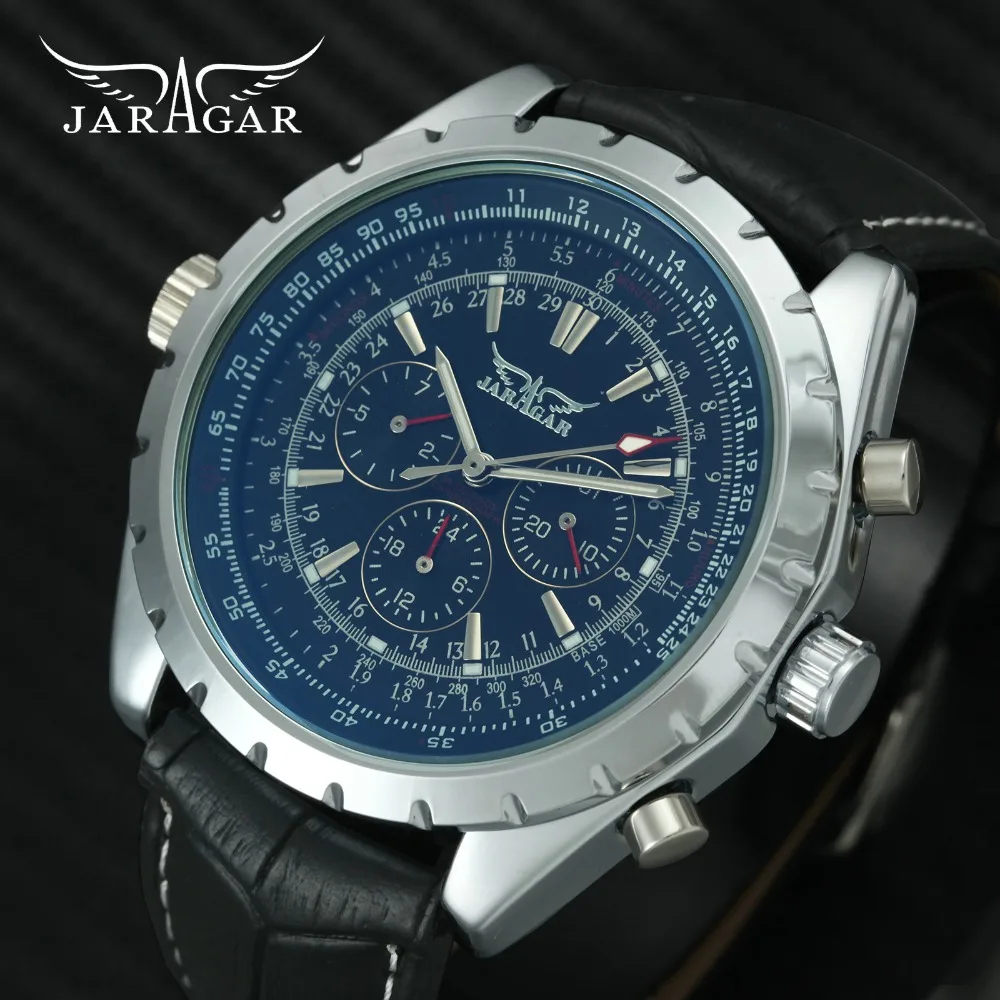 JARAGAR Auto Mechanical Watches for Men Blue Mirror Design Working ...