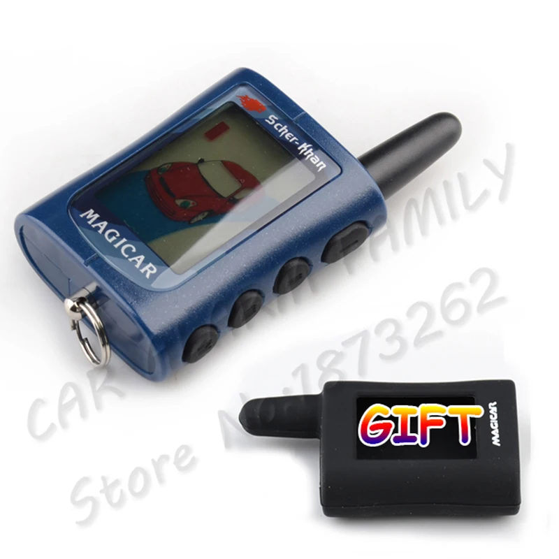 Free shipping 2 way car alarm SCHER KHAN Magicar A LCD remote ...
