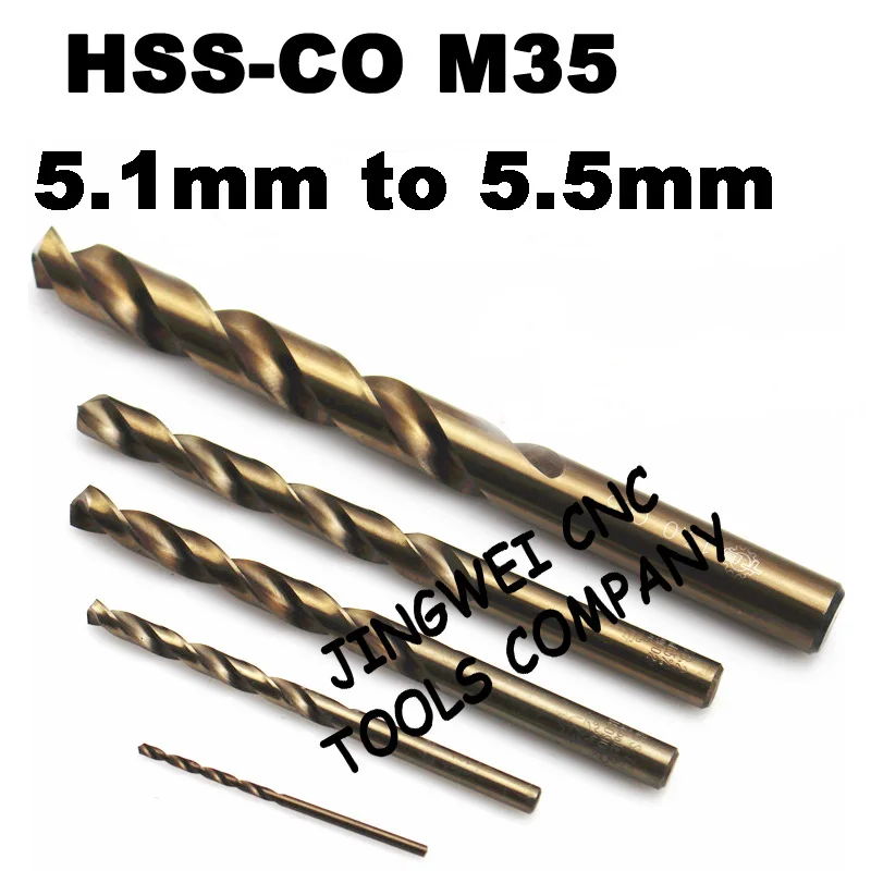 Hss Cobalt M35 Twist Drill Bit 5.1mm, 5.2mm, 5.3mm, 5.4mm, 5.5mm For Stainless Steel - Drill Bit ...