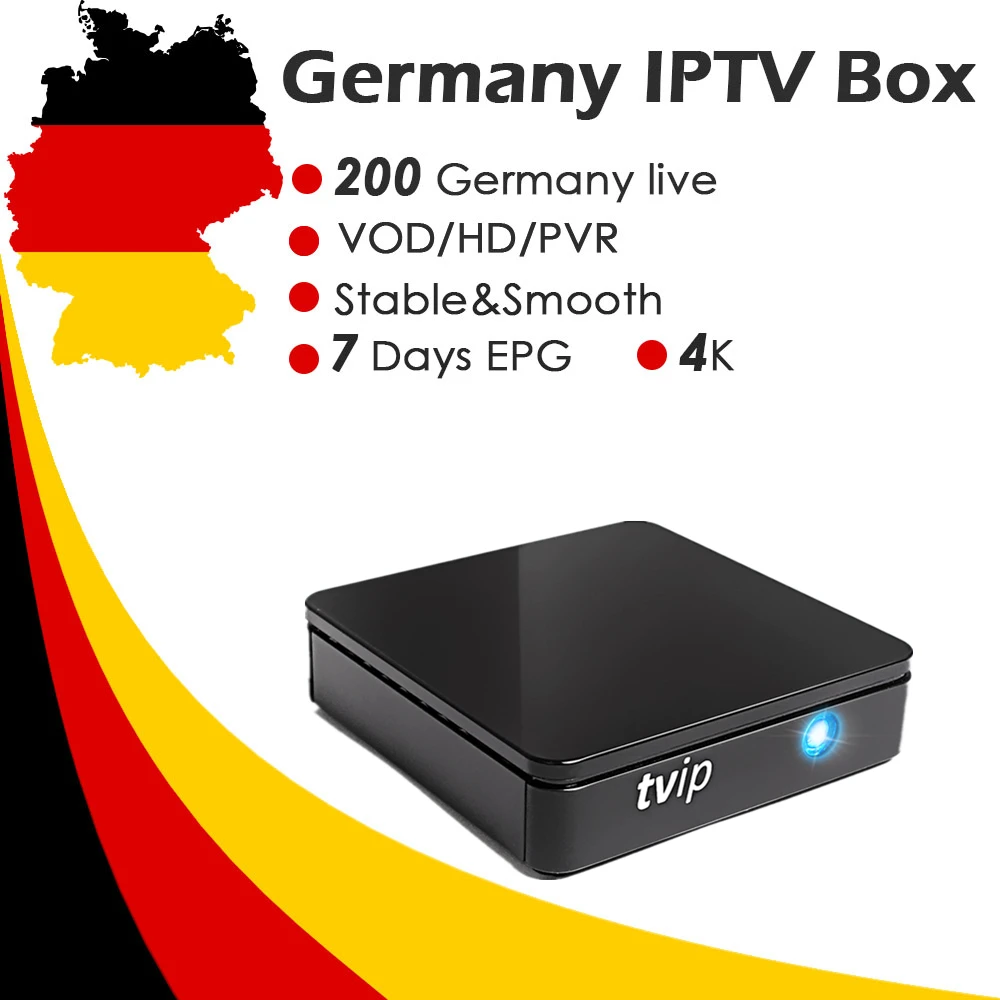 TVIP 412 German IPTV Box Linux & Android Dual OS 2.4G WiFi Italy ...