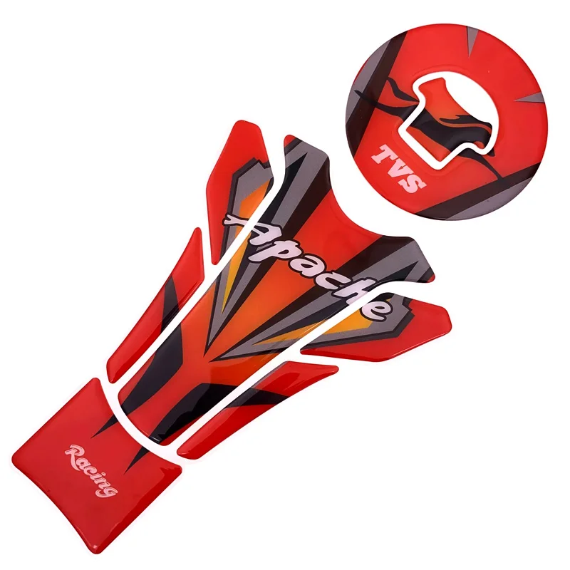 red Combo TVS Apache Customize Vinyl Tank Pad & Fuel Cap Sticker|Decals ...