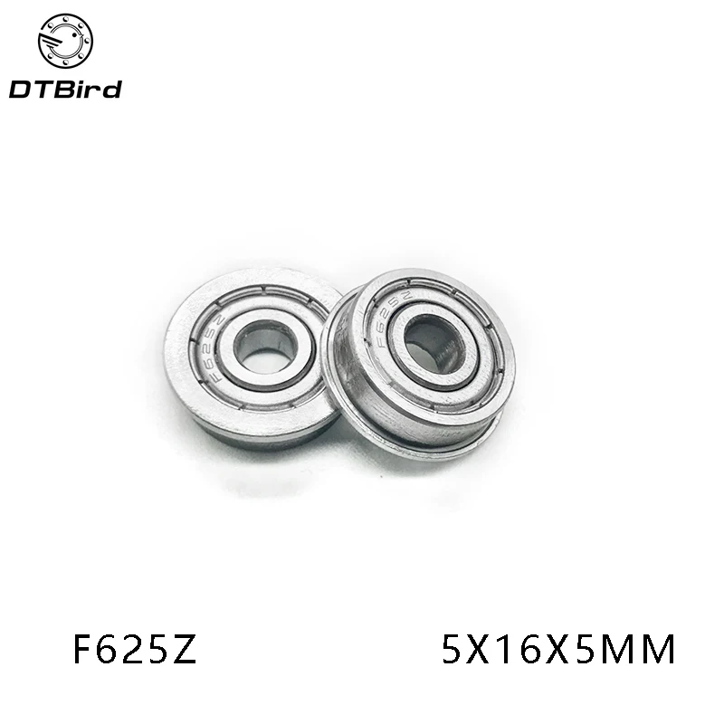 4pcs F625ZZ Flanged shaft groove ball bearing F625Z F625 2Z miniature ...