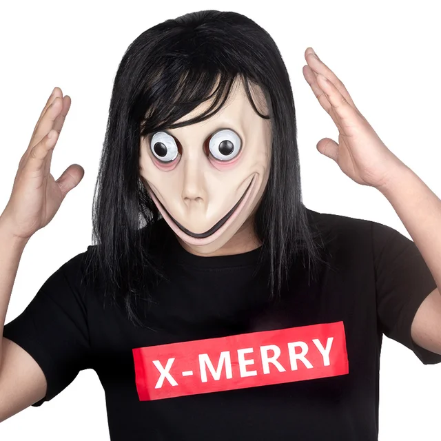 2019 Hot Scary Momo Mask Hacking Game Horror Latex Mask Full Head Momo ...
