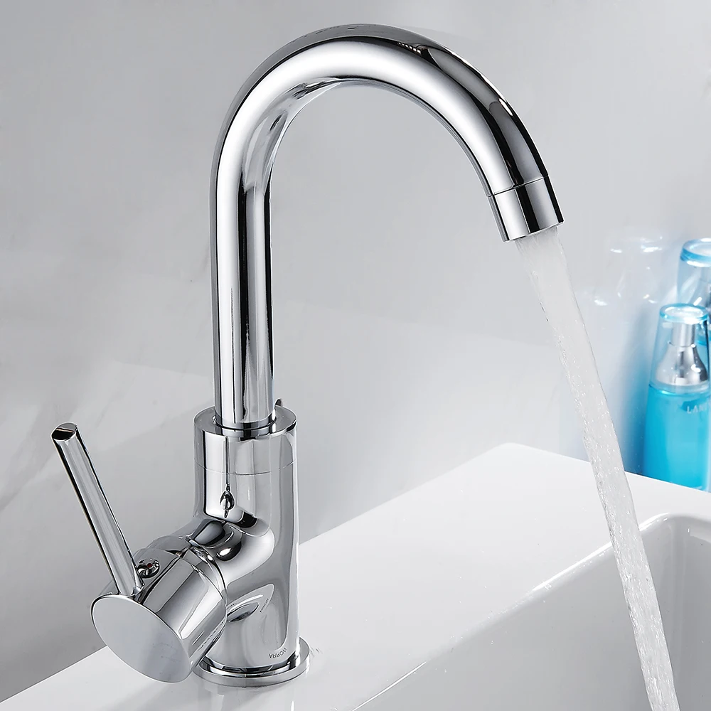 Tek Delik Havzası Musluk Sıcak ve Soğuk Su Dokunun Banyo batarya Lavabo ...