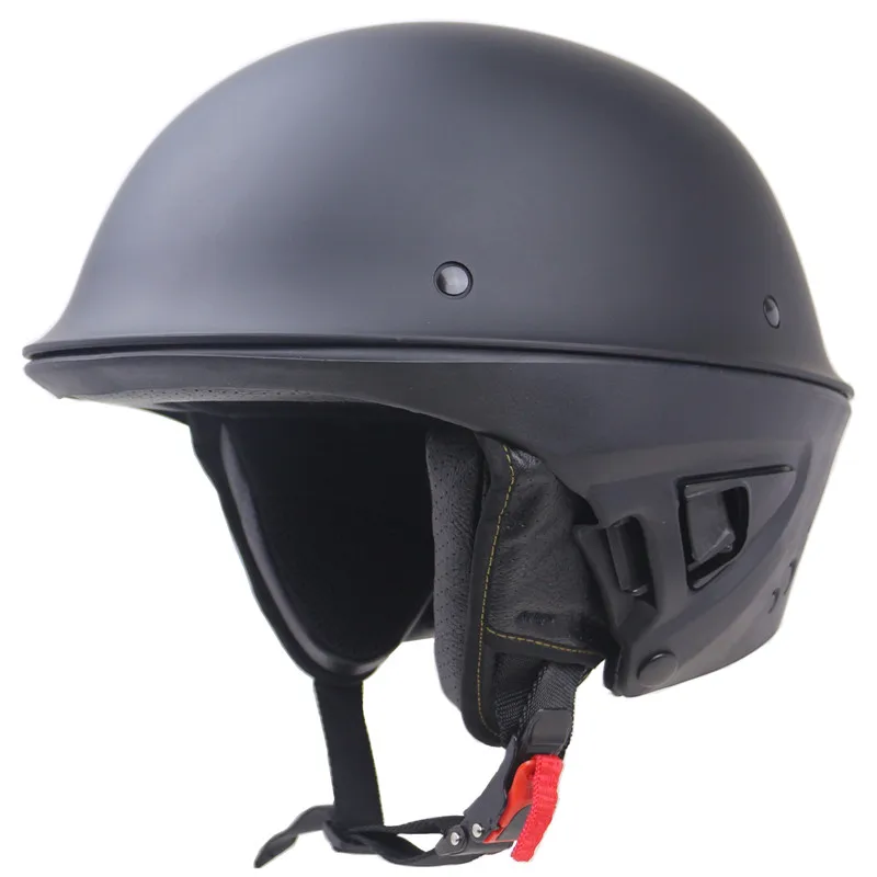 DOT New Arrivew Black Half Face Motorcycle 3/4 Retro Helmet Motorbike ...