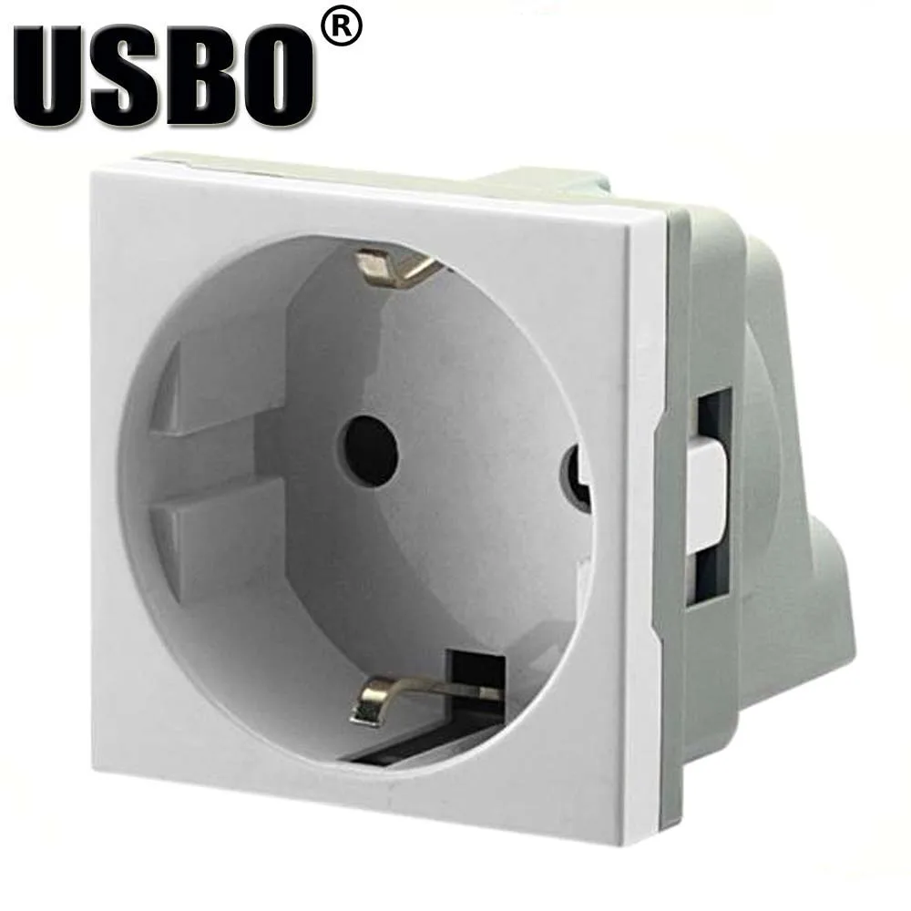 Supply White Card type EU 16A 250V power socket embedded European ...