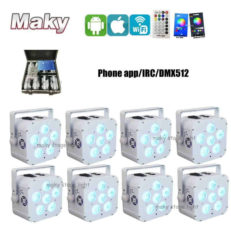 8-light-music-dj-cube-par-light-6in1-RGBWAUV-6x18w-Wifi-Phone-Android ...