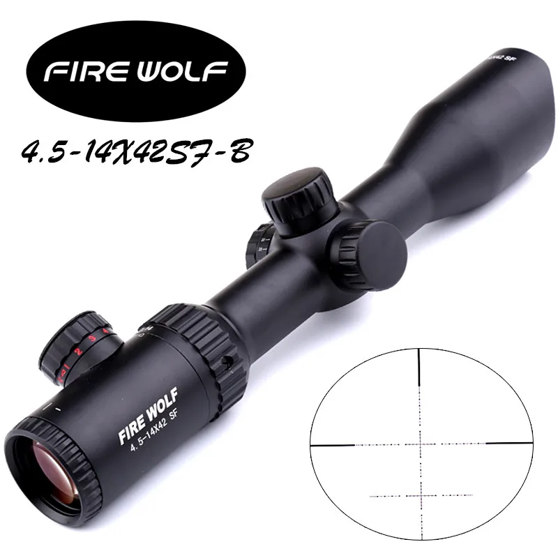 FIRE WOLF Mil Dot Reticle Red Green illumination 4.5 14x42 SF B ...