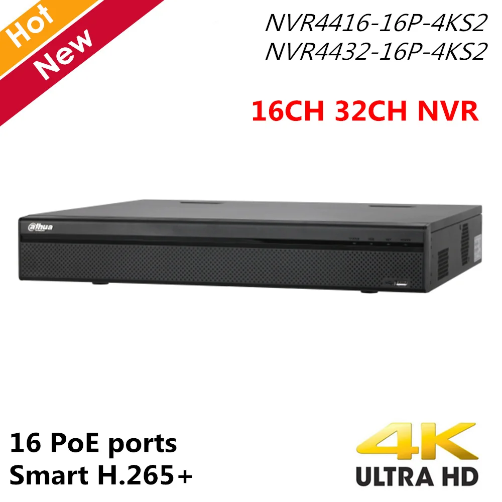 Dahua NVR 16ch NVR4416 16P 4KS2 32ch NVR4432 16P 4KS2 16 ports POE 4K ...