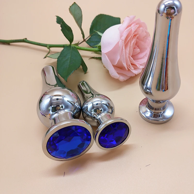 S M L Size Metal Anal Bead Plug With Diamond Smooth Prostate Massage