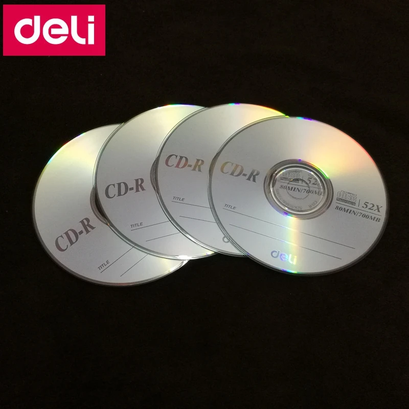 4pcs/lot Deli 3725 Cd-r Blank Discs Recordable Compact Disc 700mb/80min ...