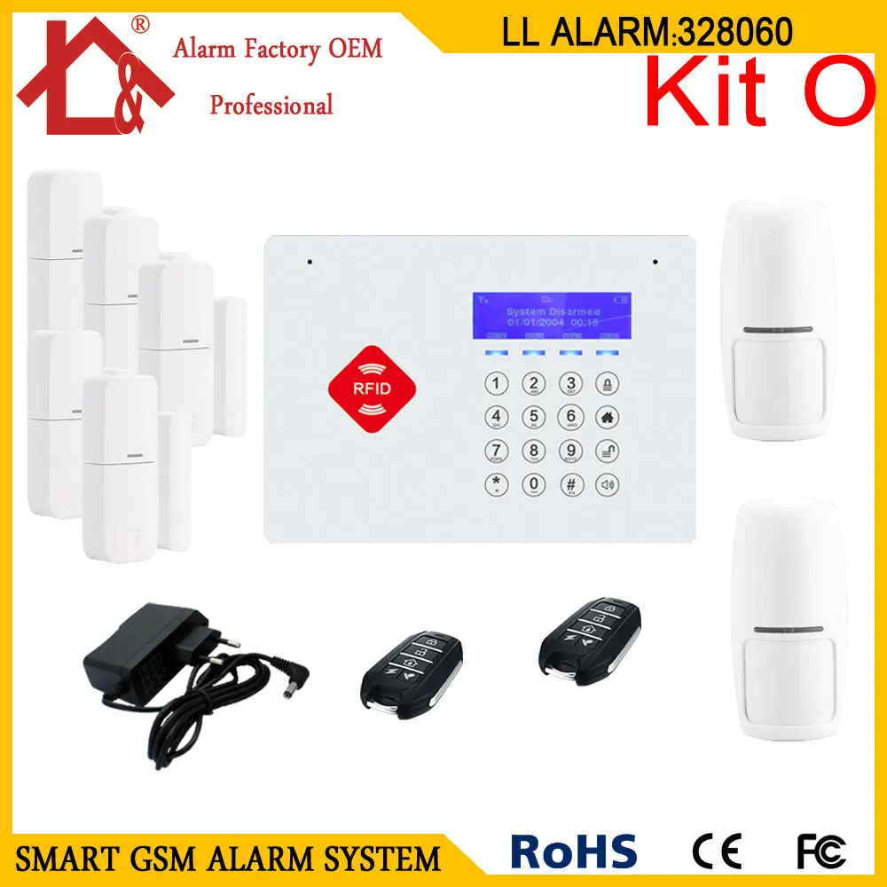 Android IOS APP Control GSM Alarm Home LCD Screen RFID Security Alarm ...