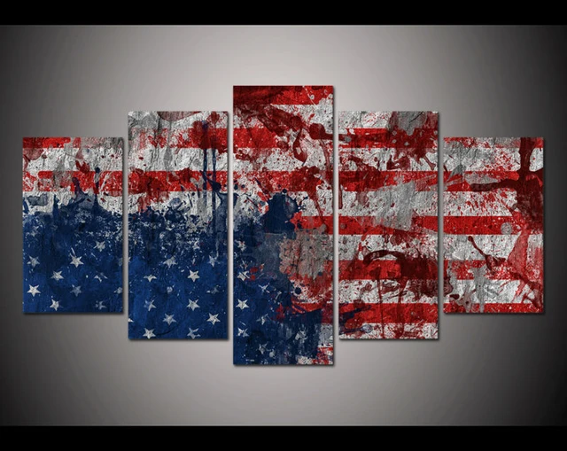 American Flag Abstract Painting