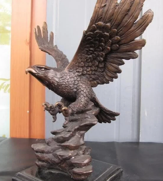 14 Western classic Bronze Copper Arabia peace eagle hawk falcon Statue ...