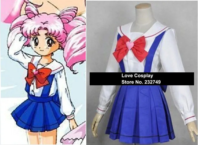 Japanese Anime Sailor Moon Chibi Usa Blue Suspender Skirt Cosplay ...