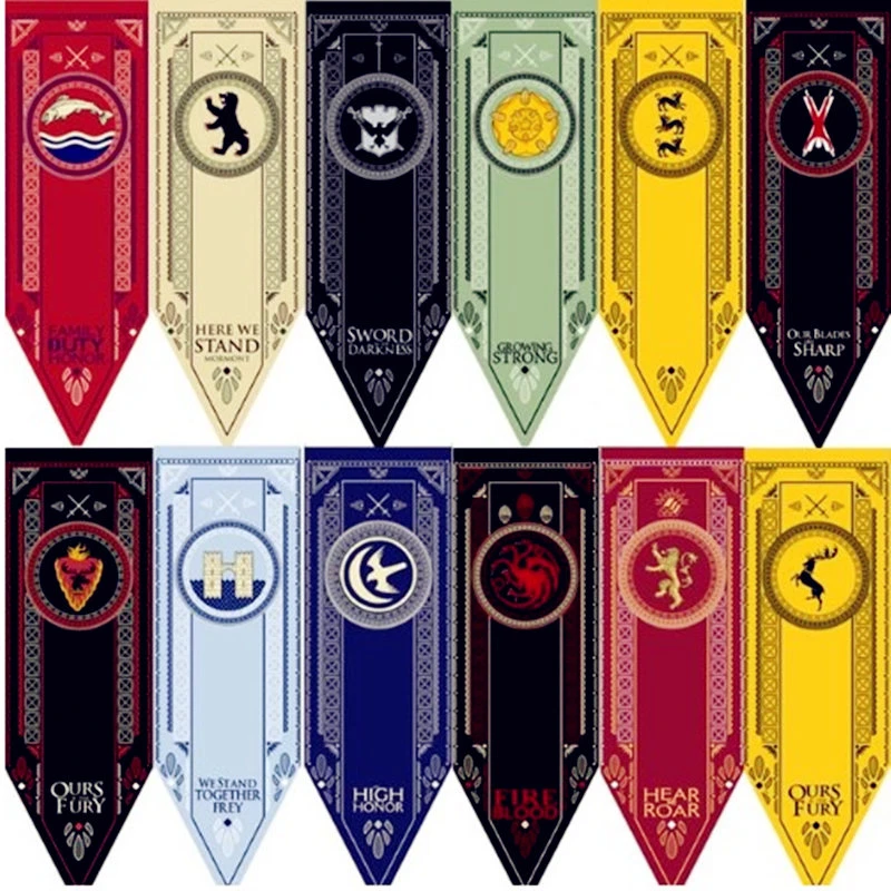 Stark Flag Families Home Decor Wolf Dragon Banner Decorate A Song Of ...