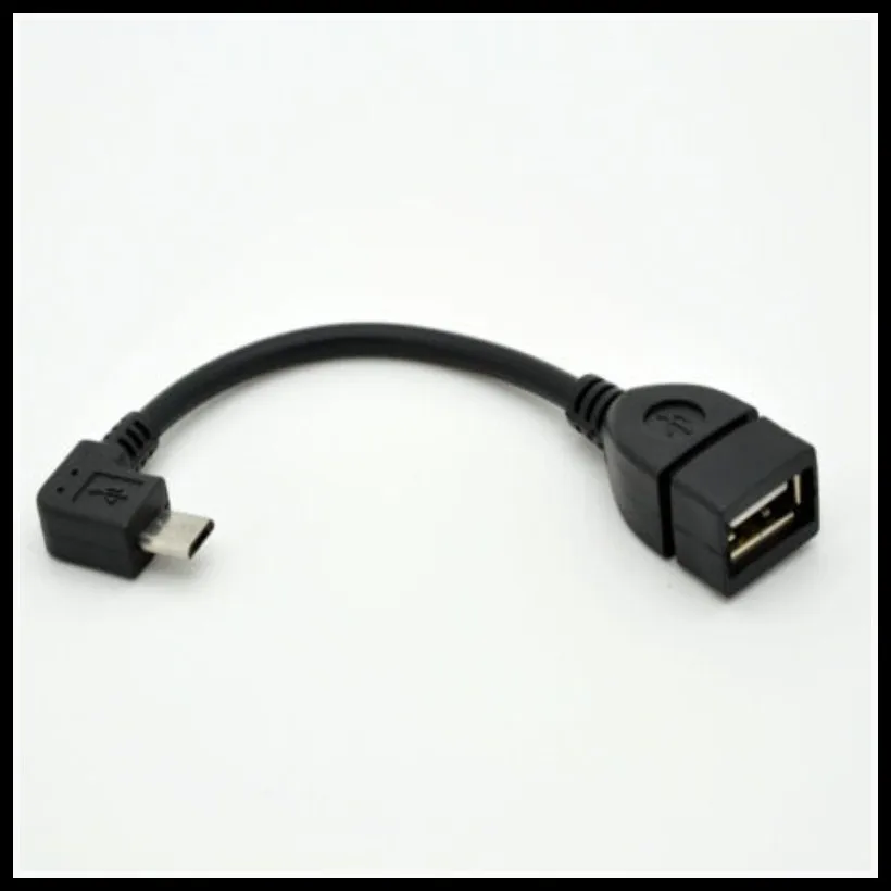 5pcs Angle Micro USB Extra Long Plug OTG Adapter Cable For Android ...