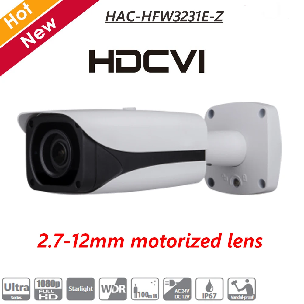 Dh 2mp Starlight Hdcvi Ir Bullet Camera 2.7-12mm Motorized Lens Ir 100m Ip67 Cctv Survillance ...