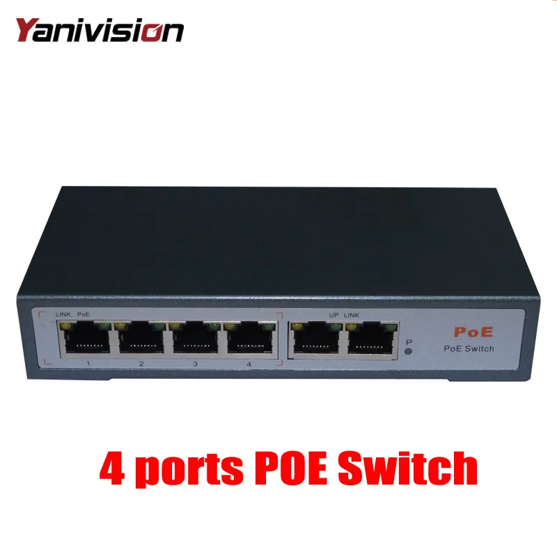 POE51004P 4 ports POE switch CCTV 4 Port 10/100M PoE Net Switch Power ...