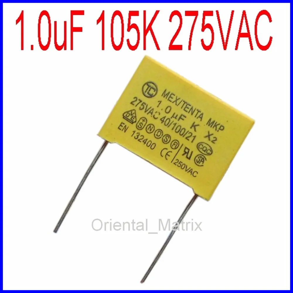 250VAC 275VAC 105K 1UF ( 1.0uF K X2 ) Safety Capacitor|capacitor safety ...